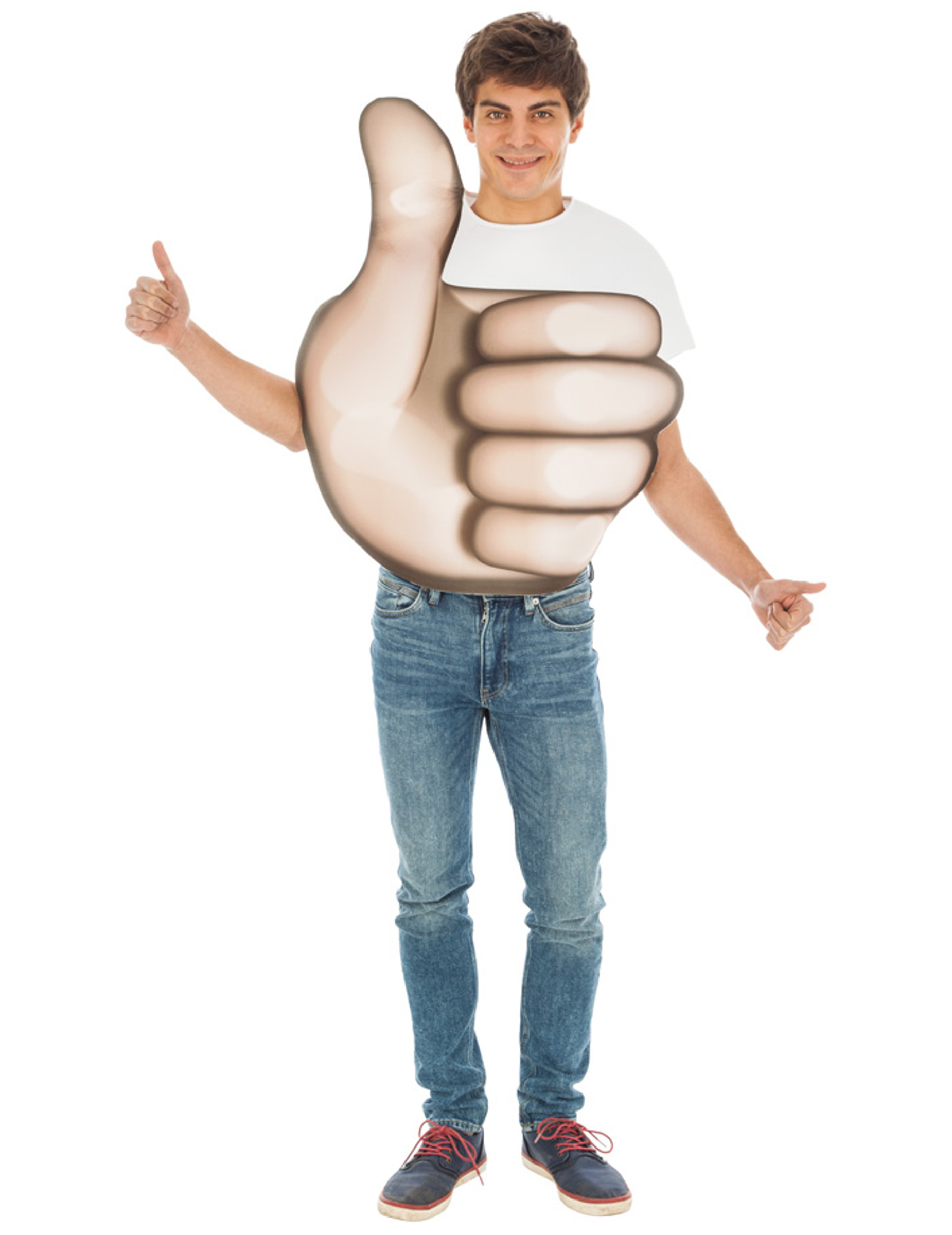 Costume Emoji pollice all'insù per adulto - Vegaooparty
